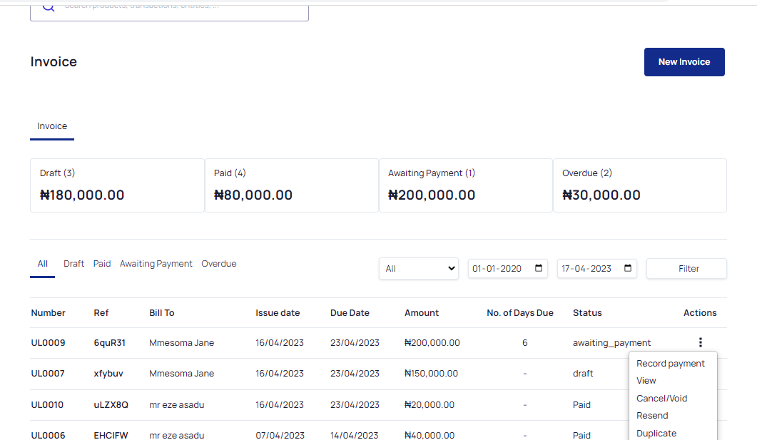 How to void or delete an Invoice.