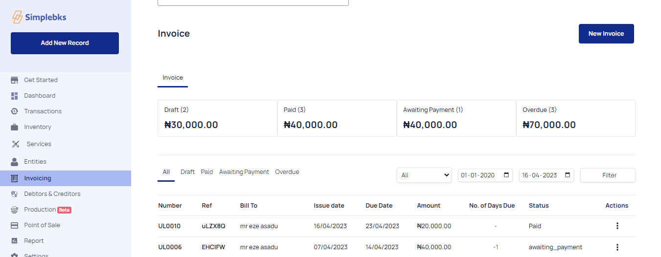How to record a part-payment on an invoice